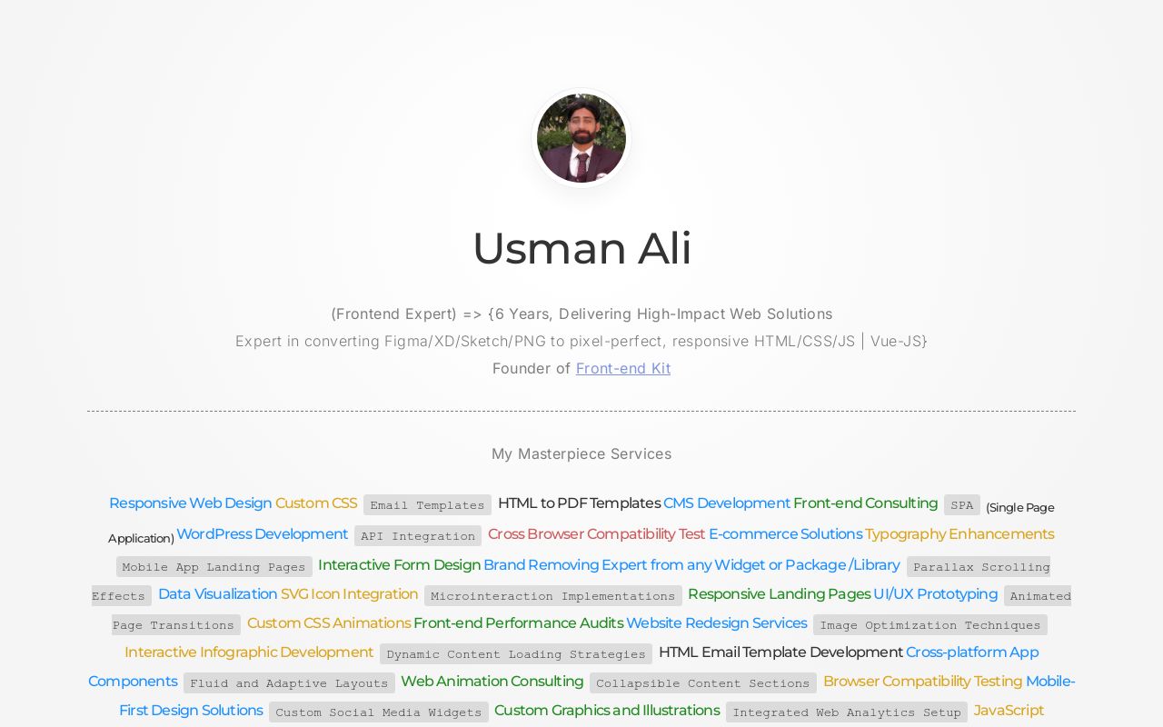 Usman Ali - Front-end Developer